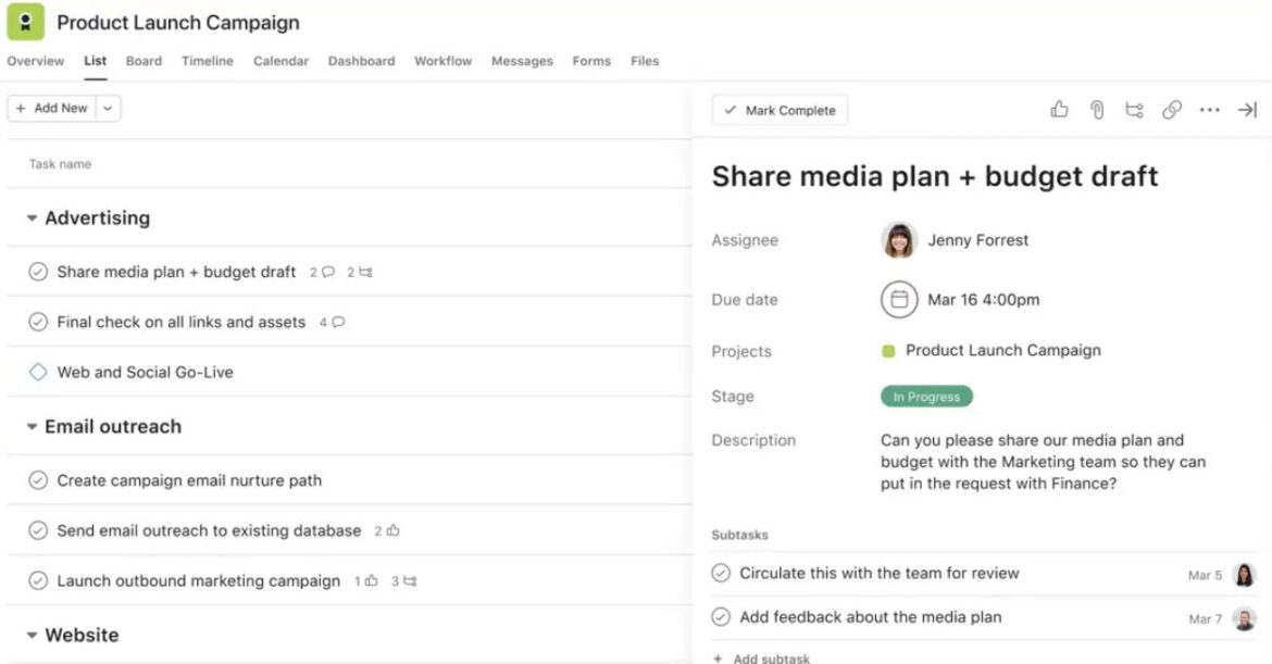Asana Project Management Software For Project Clarity